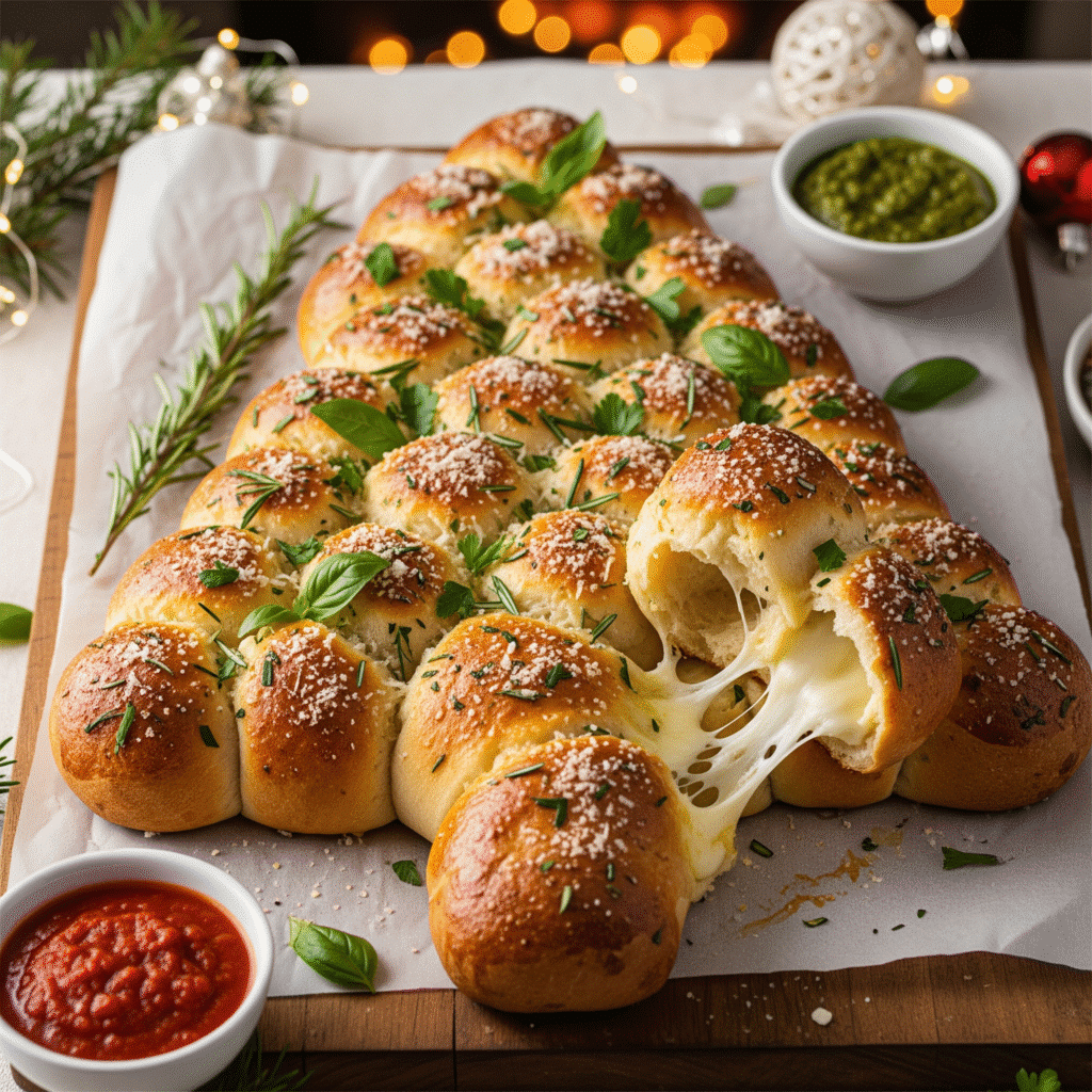 Cheesy Christmas Tree Bread