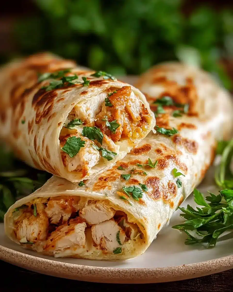 Cheesy Chicken Garlic Wraps