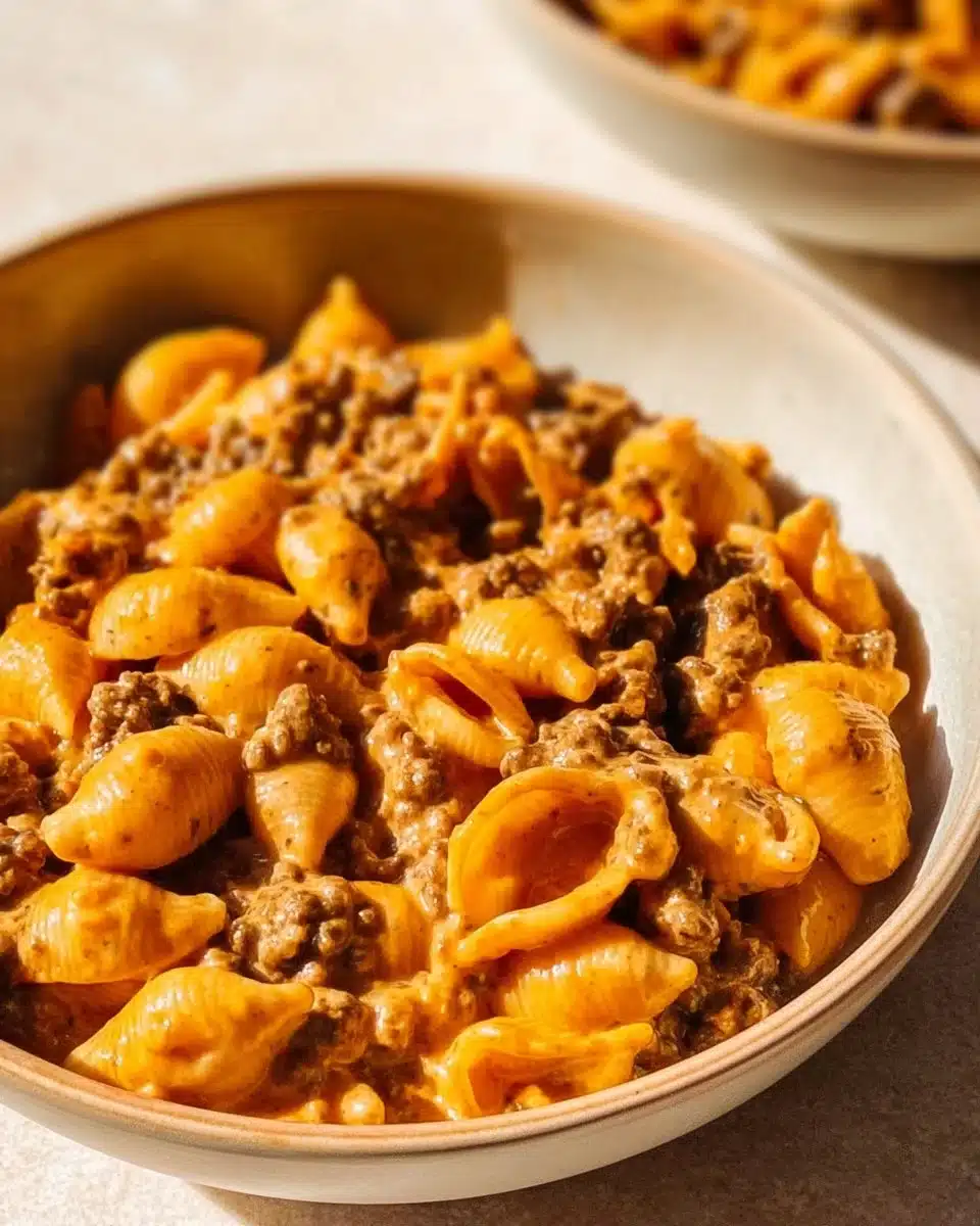 Creamy Cheesy Ground Beef Pasta